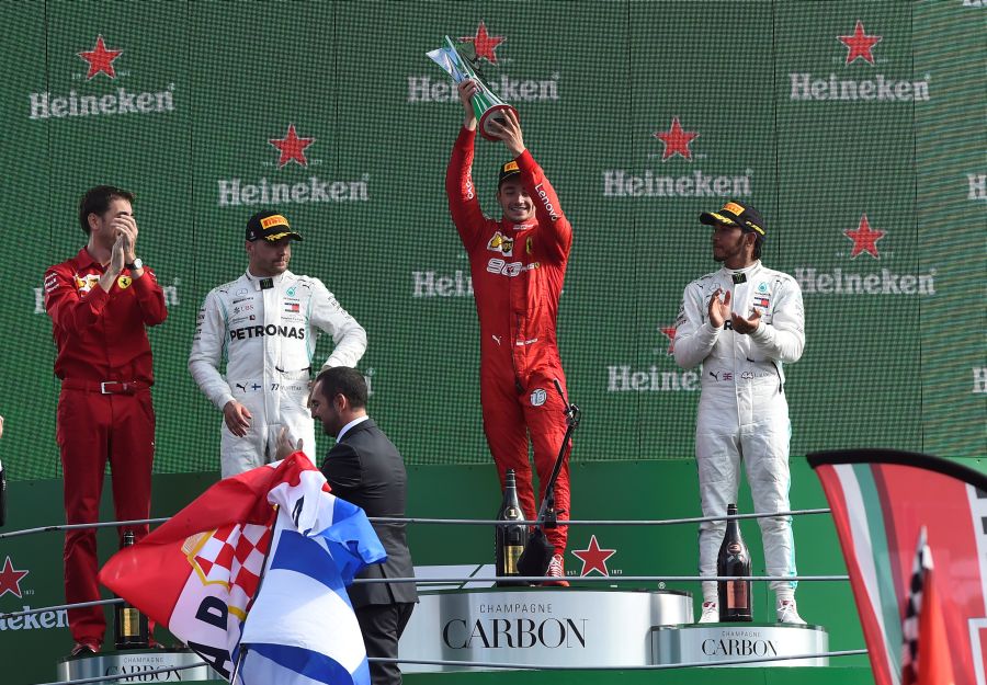 Charles Leclerc celebrates winning | MorungExpress | morungexpress.com