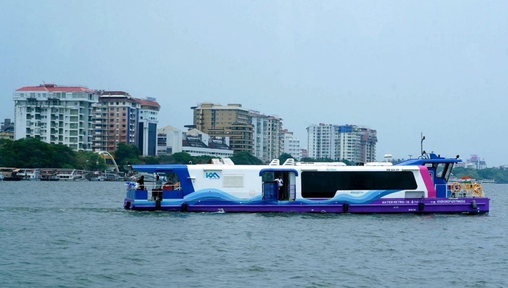 Kochi: A view of India's first water metro boat inaugurated by Prime ...