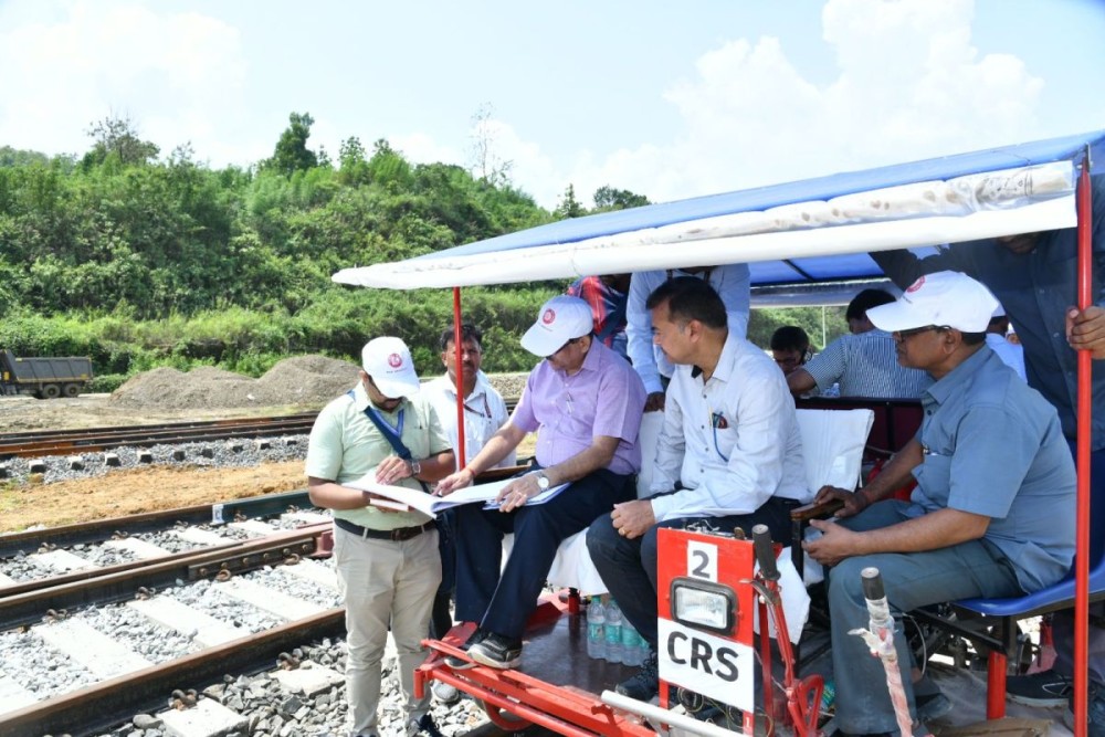 CRS inspects key 33-km stretch of Bairabi-Sairang Rail Project ...