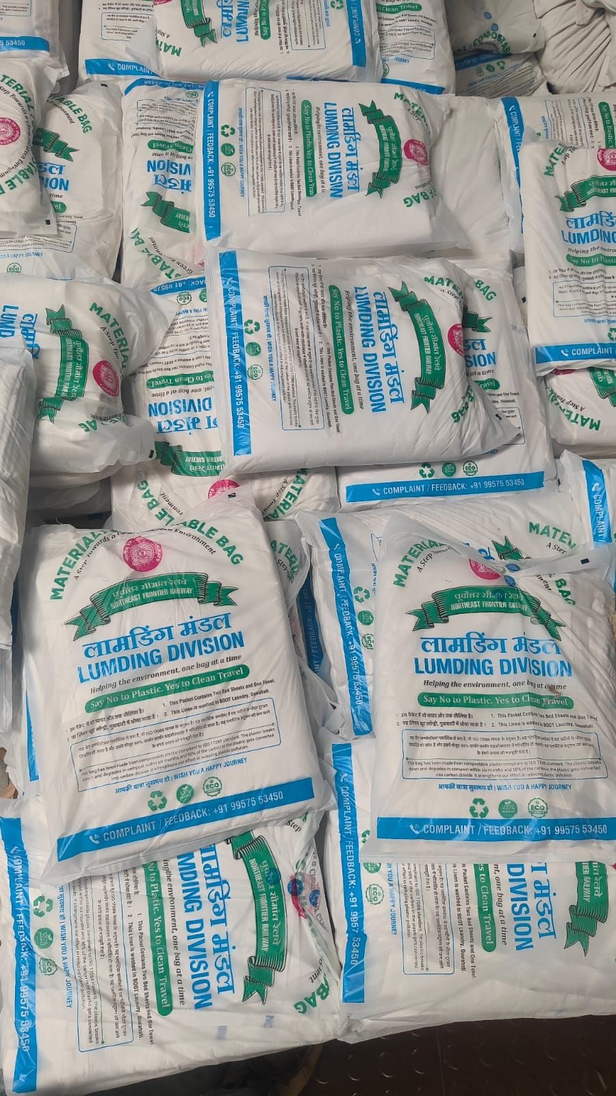 NFR introduces compostable bags for bedrolls in trains | MorungExpress ...